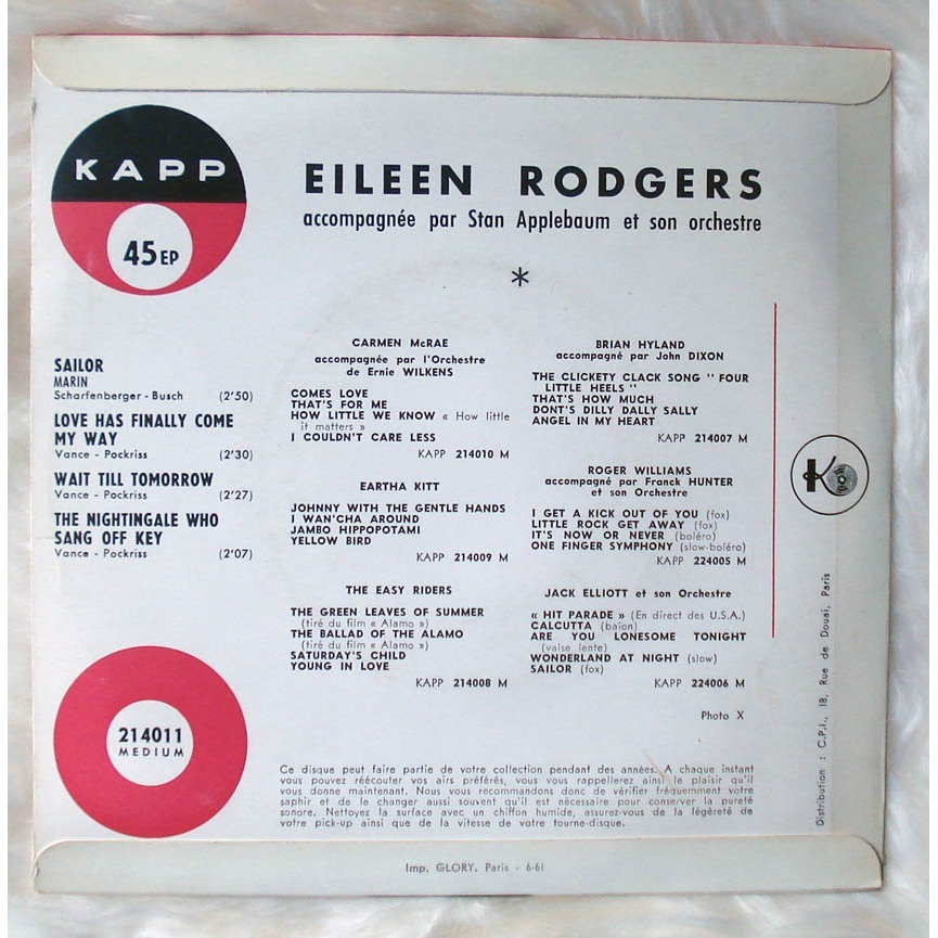 Eileen Rodgers - 1950's British TV and Radio