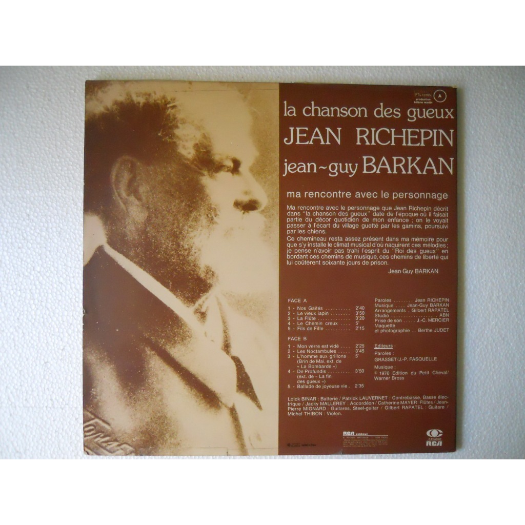 Chante jean richepin de Jean-Guy Barkan, 33T Gatefold chez platine ...