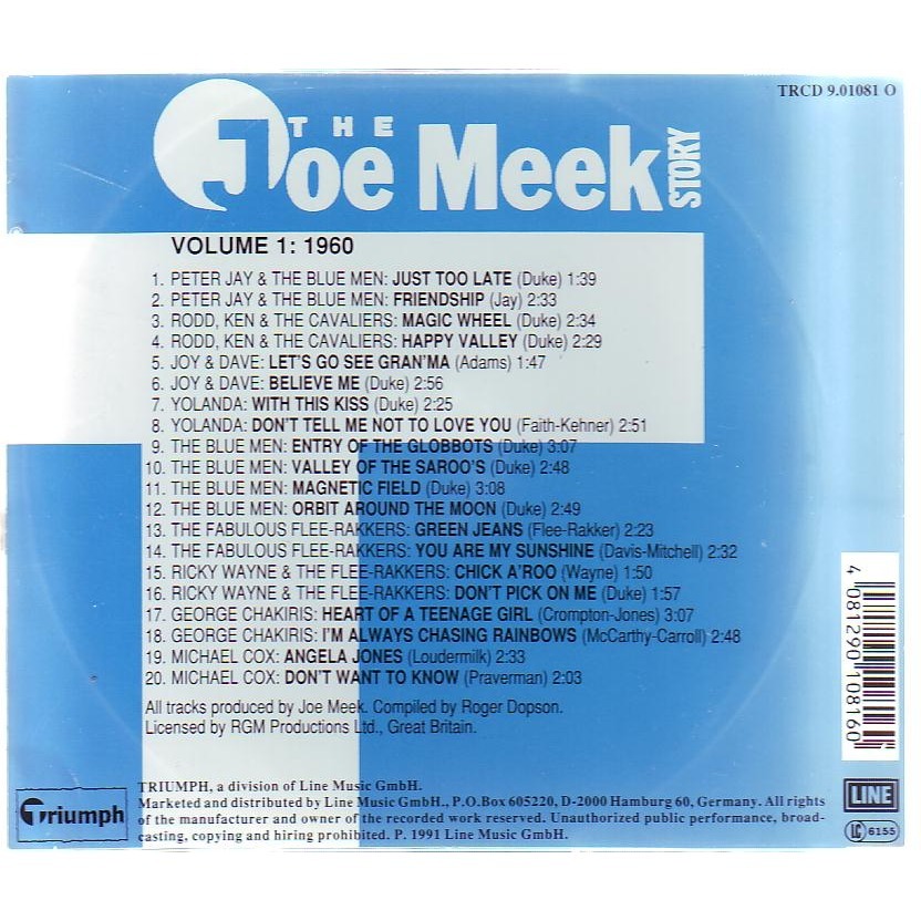 Volume 1 -1960 'angela jones' by The Joe Meek Story, CD with roditi ...