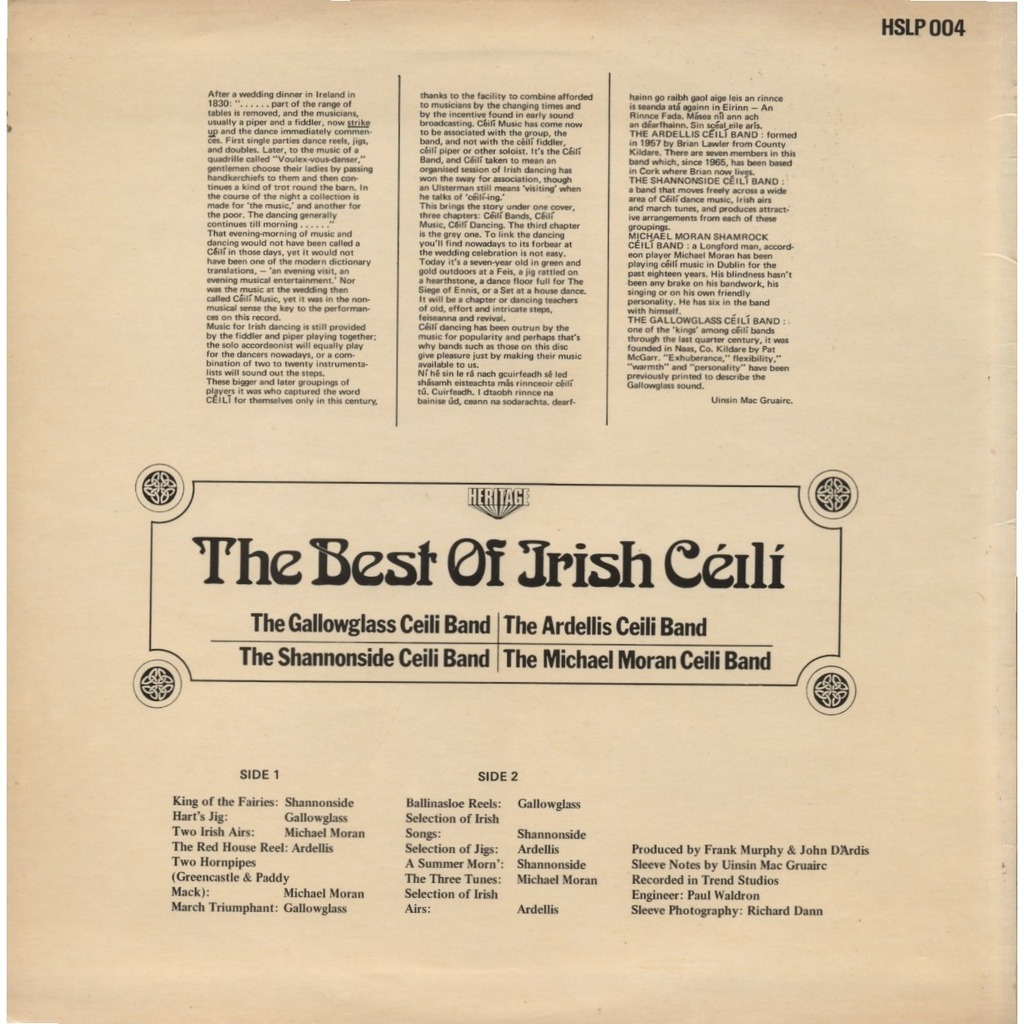 The best of irish ceili '74 (the gallowglass céili band, the ardellis ...