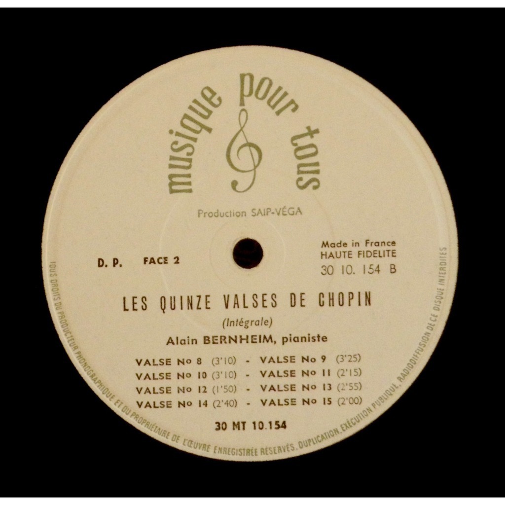 Chopin 15 valses alain bernheim de Chopin 15 Valses Alain Bernheim, 33T ...